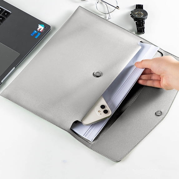 Heavy Duty Leather Pocket Folders Letter Size File Organizer with ...