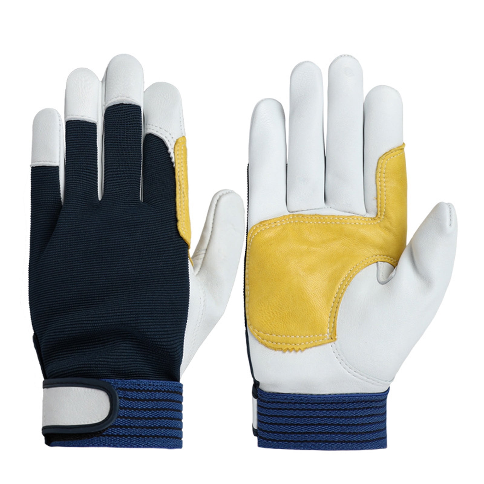 Heavy Duty Leather Work Gloves Breathable Back Reinforced Palm for ...