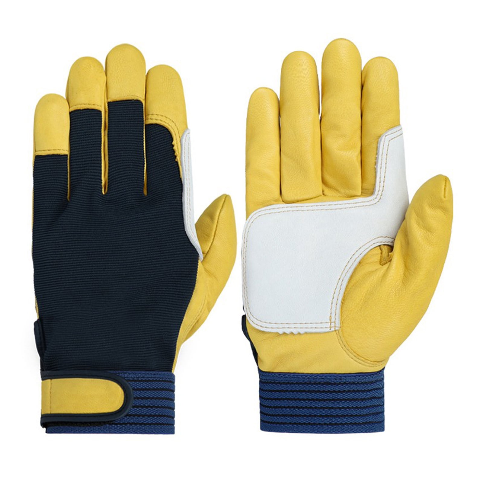 Heavy Duty Leather Work Gloves Breathable Back Reinforced Palm for ...