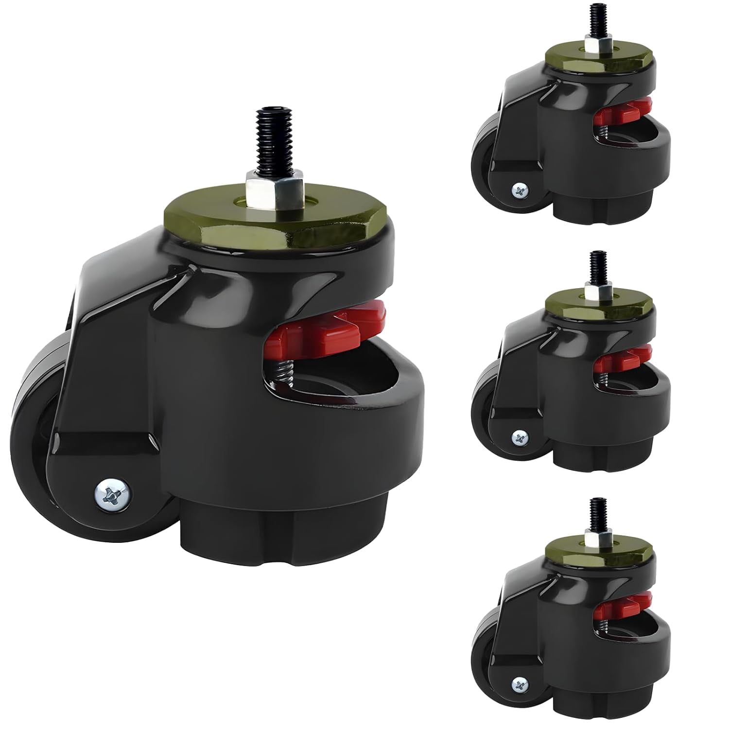 Heavy Duty Leveling Casters Retractable for 440 Lbs Set of 4, Machine ...