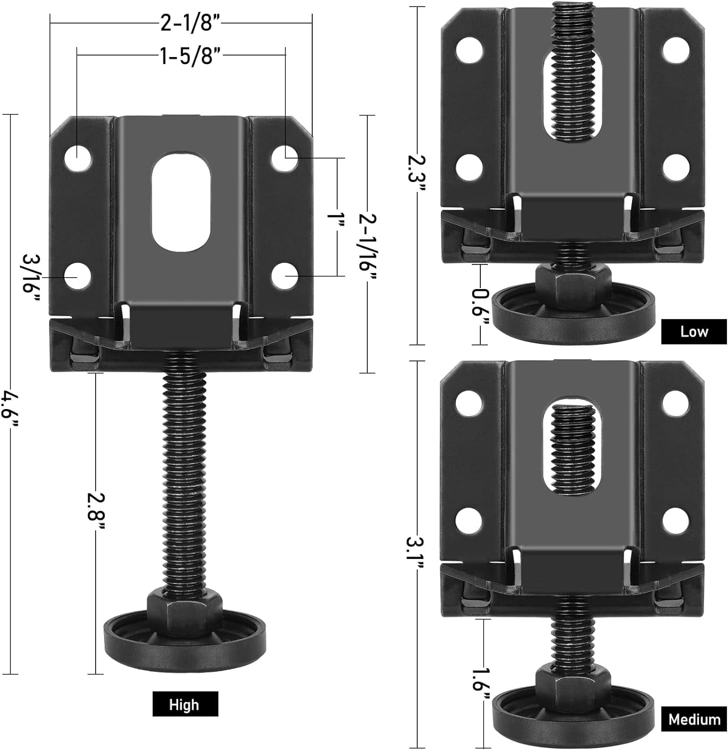 Heavy Duty Leveling Feet Furniture Levelers Adjustable Table Leg ...