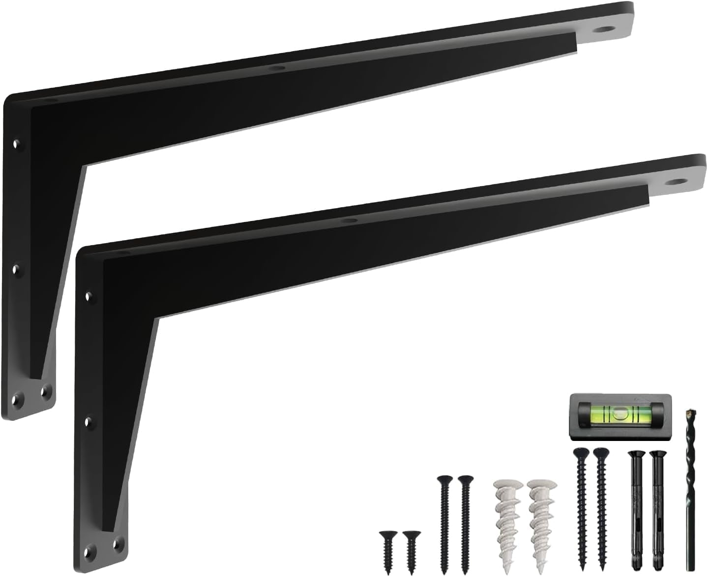 Heavy-Duty Load L Mantel Shelf Brackets by Balin Designs (Black) DIY ...