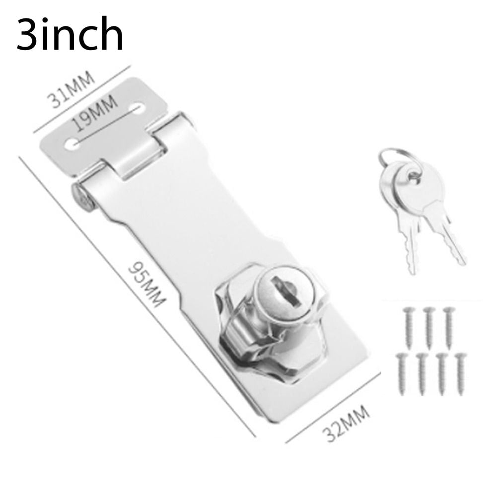 Heavy Duty Locking Hasp And Staple with 2 Key Padlock Cupboard Shed ...