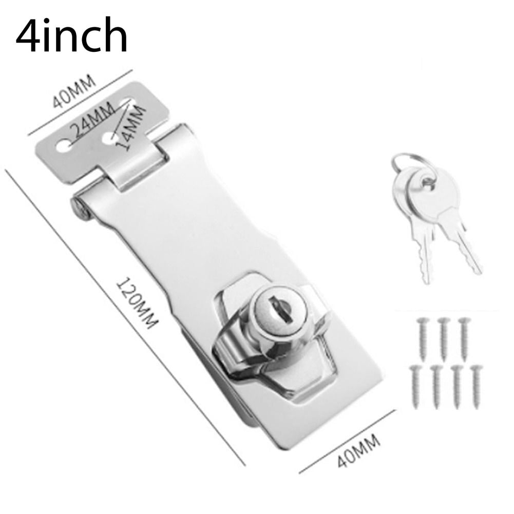 Heavy Duty Locking Hasp And Staple With 2 Key Padlock Cupboard Shed Garage Lock,4Inch - Walmart.com