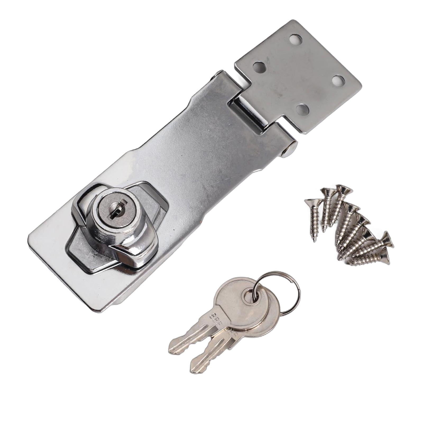Heavy Duty Locking Hasp And Staple With 2 Key Padlock Cupboard Shed Garage Lock - Walmart.com