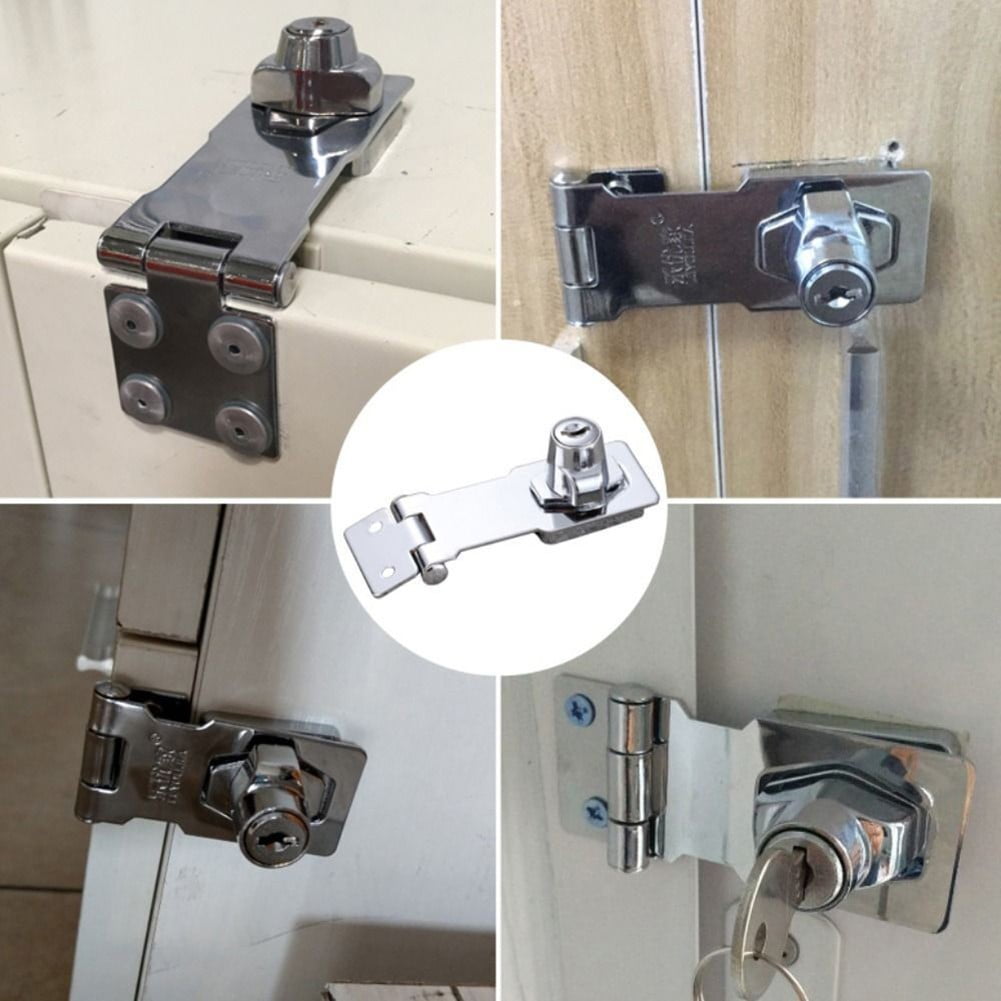 Heavy Duty Locking Hasp And Staple With 2 Key Padlock Cupboard Shed Garage Lock - Walmart.com