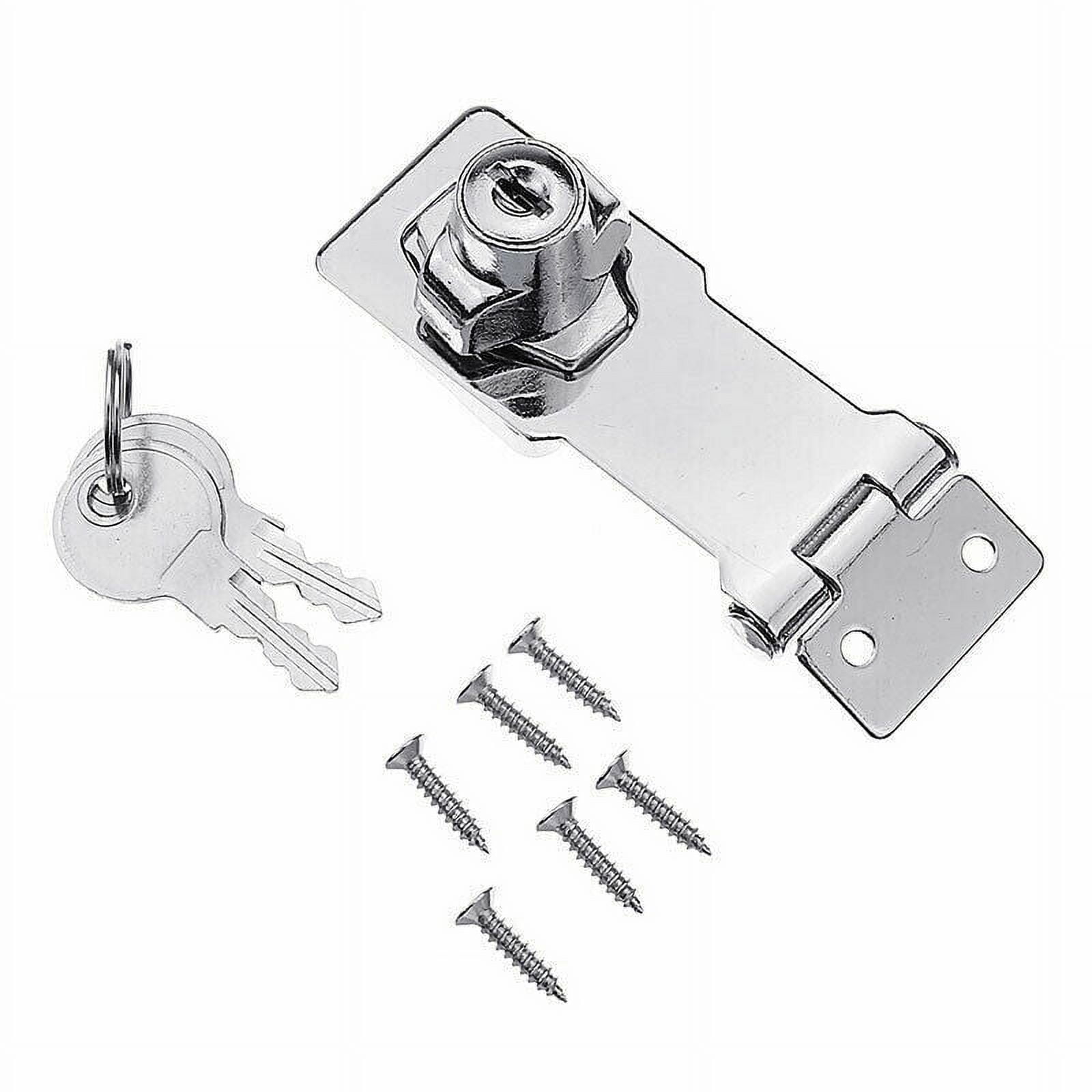 Heavy Duty Locking Hasp And Staple With Keys Padlock Cupboard Shed Garage Lock - Walmart.com