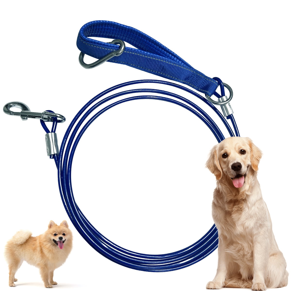 Heavy Duty Long Dog Leash Chew Proof, Tie Out Cable for Dogs 10/15 FT ...