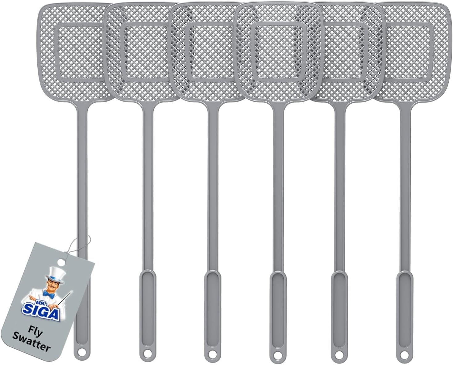 Heavy Duty Long Handle Fly Swatter, Gray, 6 Pack - Walmart.com