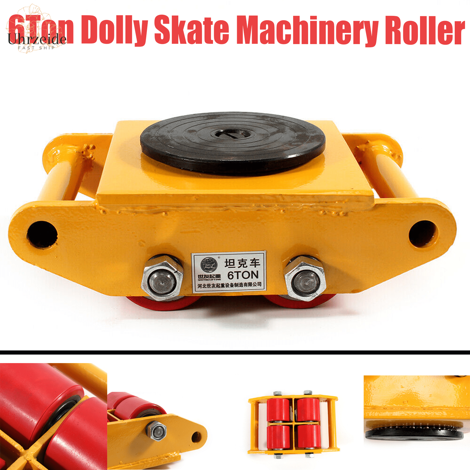 Heavy-Duty Machinery Mover Dolly – 6T Load Capacity, Smooth Rolling PU ...