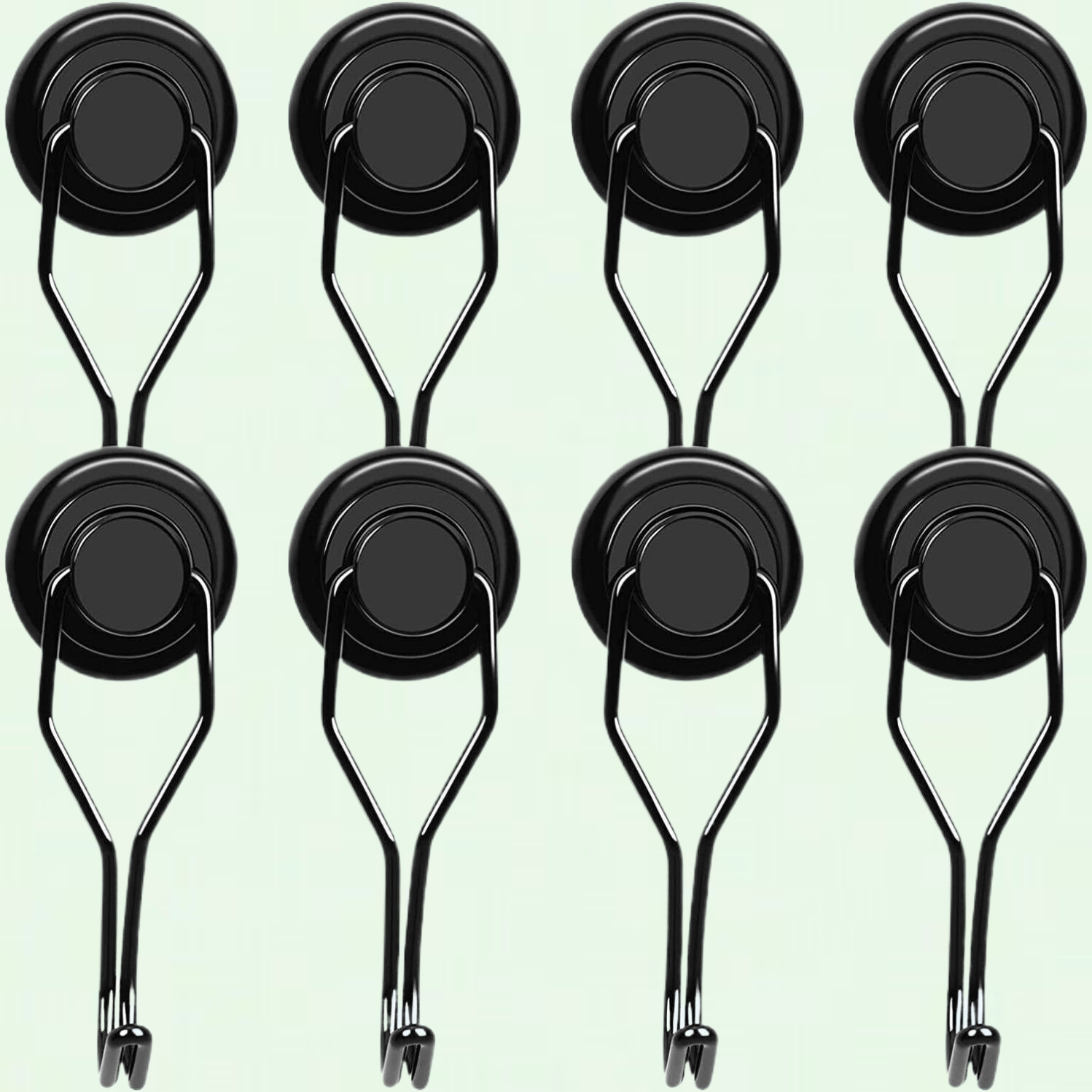 Heavy Duty Magnetic Hooks - Pack of 8, 60lbs Black Swivel Magnet Hooks ...