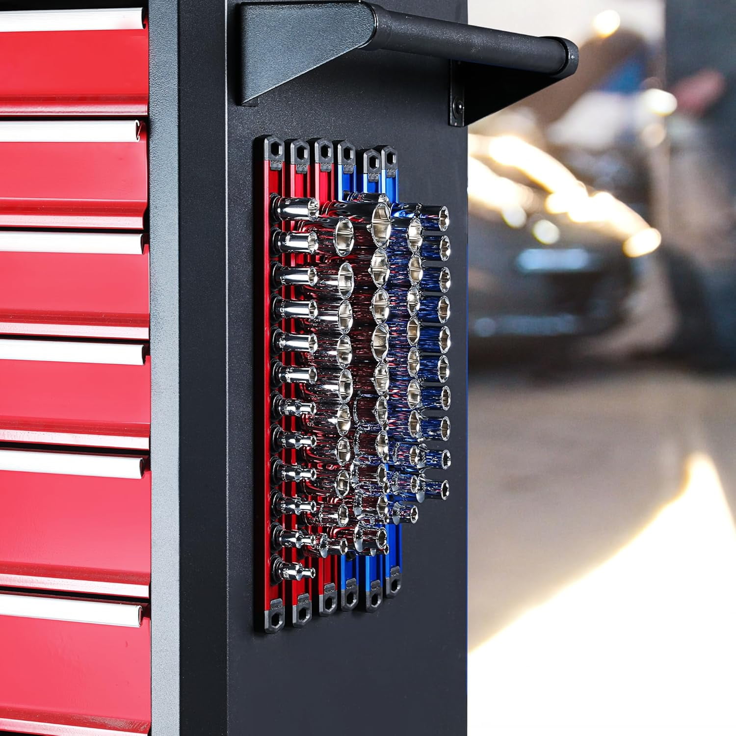 Heavy Duty Magnetic Socket Organizer - 6-Piece Aluminum Alloy Set with ...