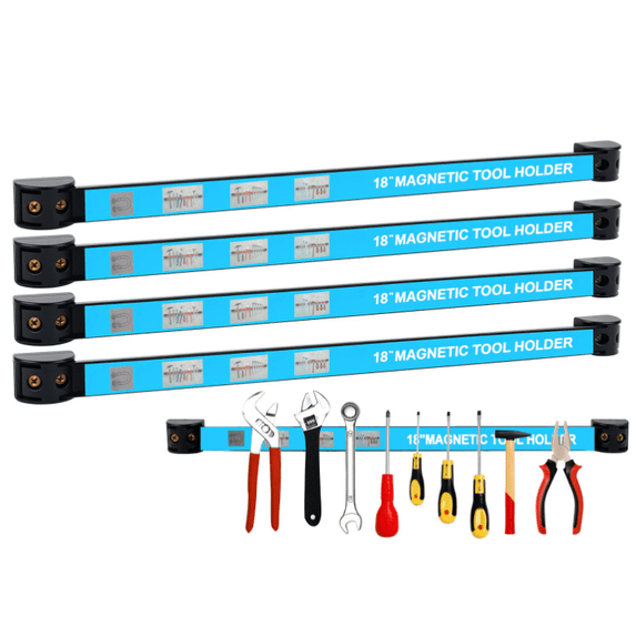 Heavy Duty Magnetic Tool Bar 18 Inch Set of 4 Metal Tool Organizer Rack ...