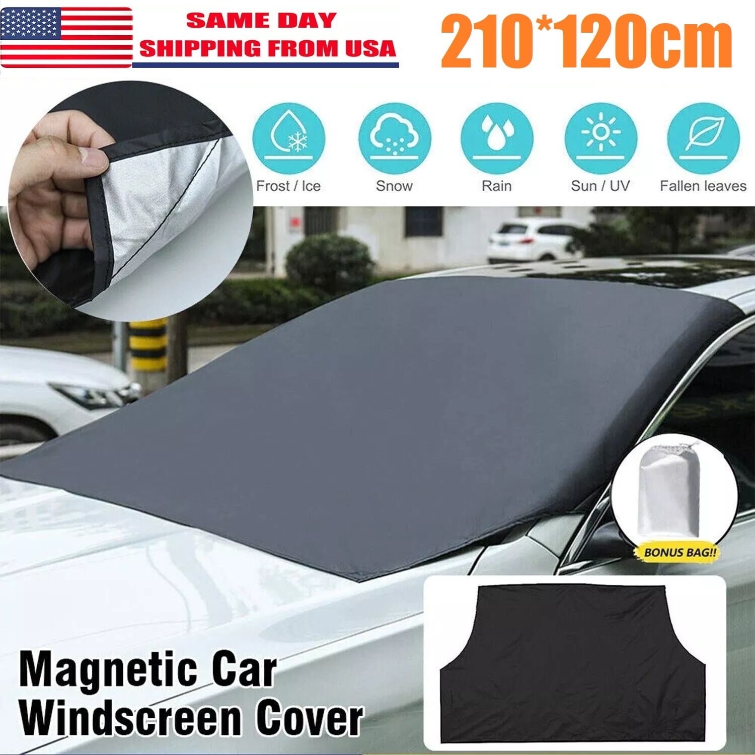 Heavy-Duty Magnetic Windshield Protector Car Sun ProtectionWindshield ...