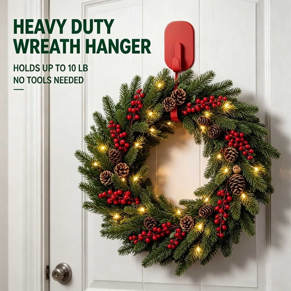 Heavy Duty Magnetic Wreath Hanger Hook Black Magnetic Wreath Holder for ...