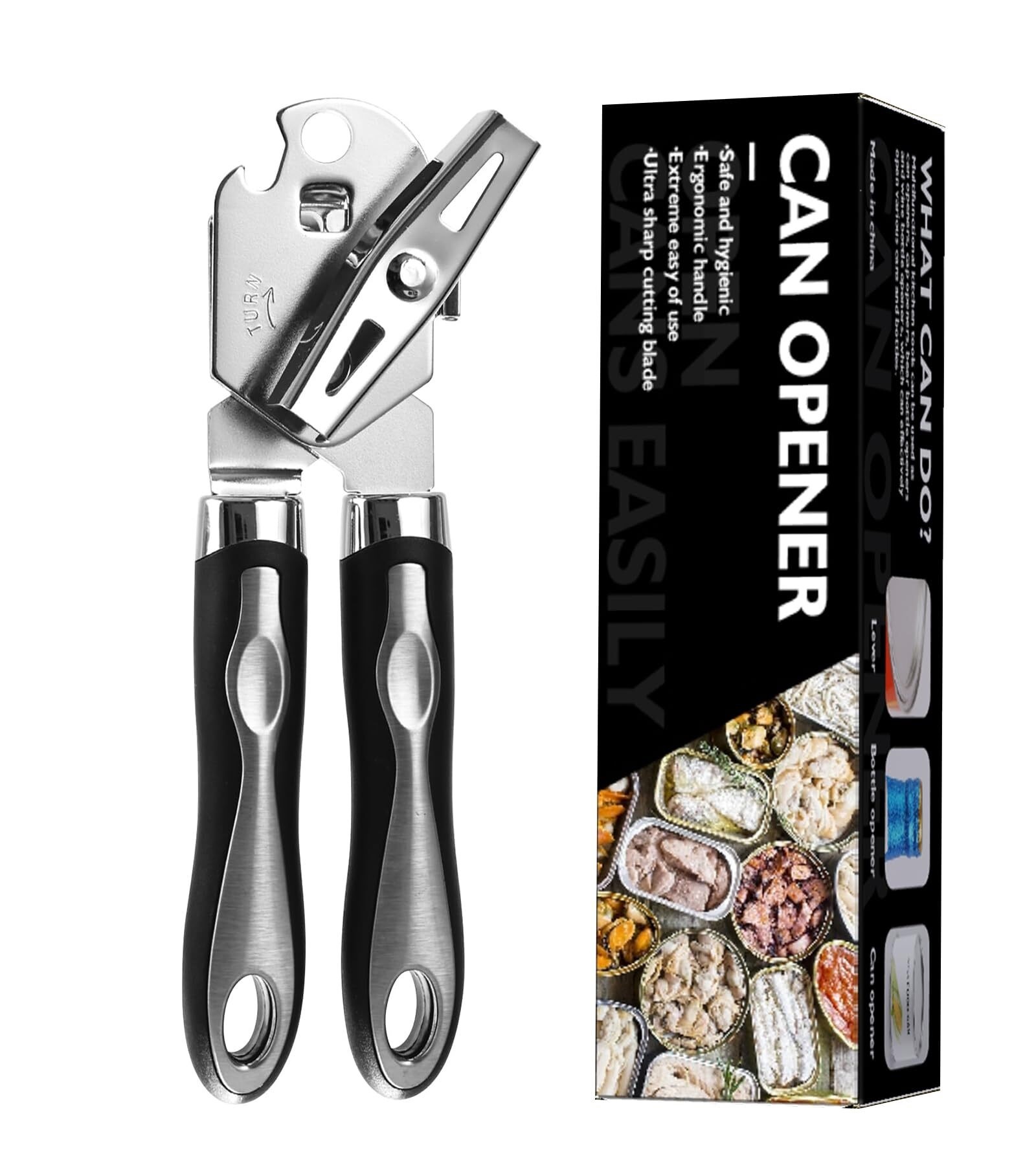 Heavy Duty Manual Can Opener - Smooth Edge Stainless Steel Handheld ...