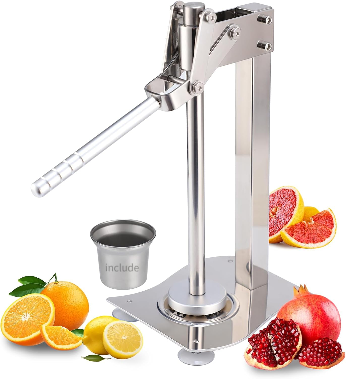 Heavy Duty Manual Citrus Juicer & Lemon Smasher - Stainless Steel Fruit ...