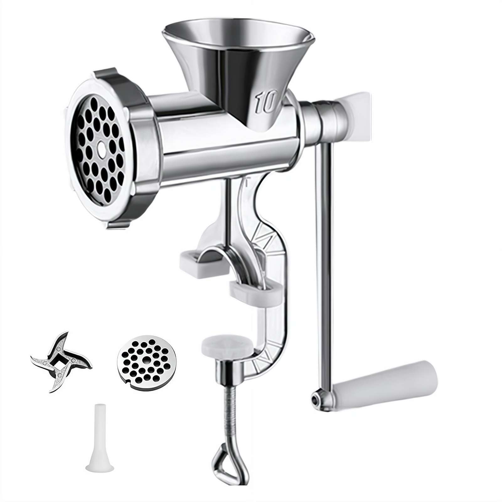 Heavy Duty Manual Meat Grinder - 5-in-1 Metal Sausage Stuffer & Spice ...