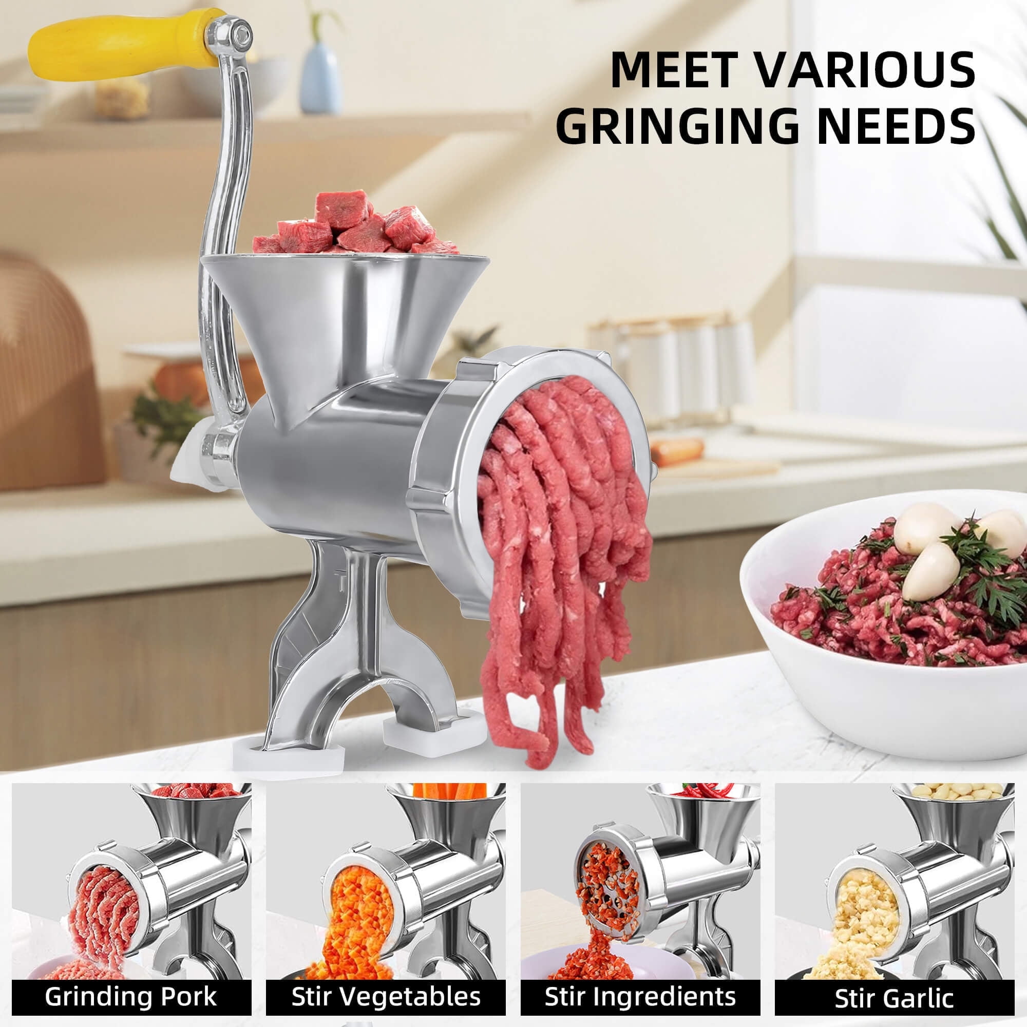Heavy Duty Manual Meat Grinder, Sausage Maker Stuffer, Hand Operated ...