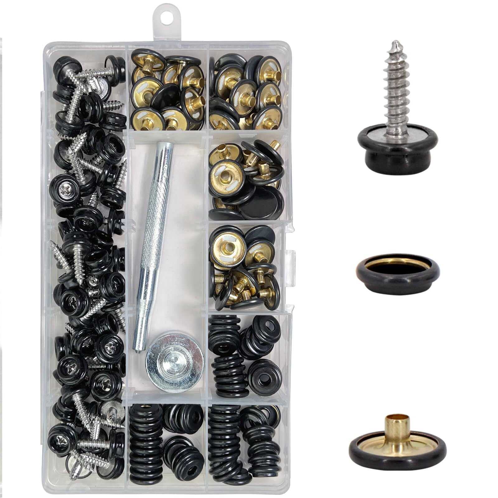 Heavy Duty Marine-Grade Stainless Steel Snaps with Setting Tools for ...