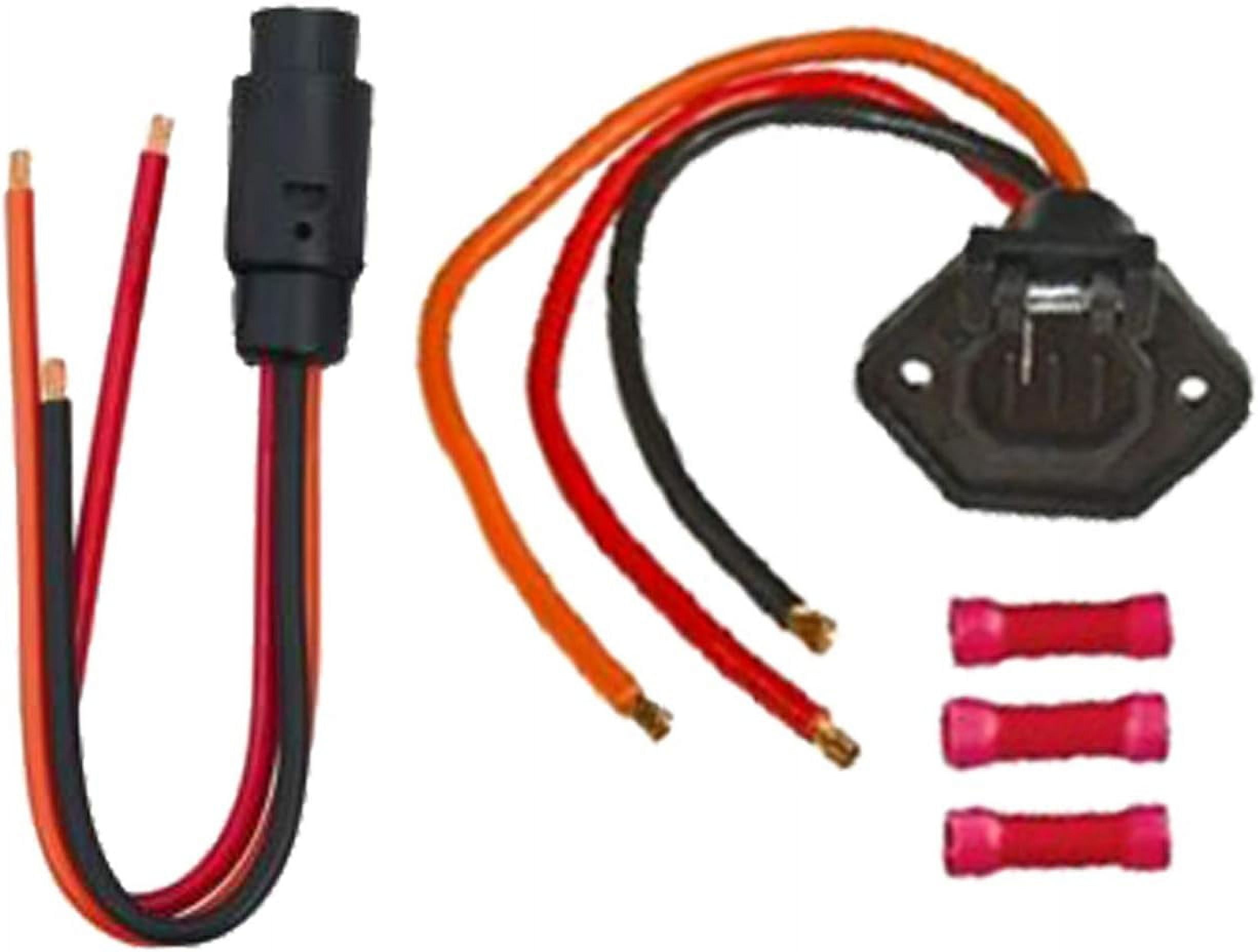 Heavy Duty Matching Trolling Motor 8g Plug Socket Set 3 Wire 12v 24v ...
