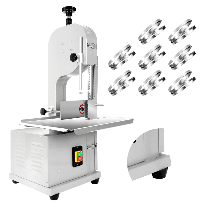 Heavy-Duty Meat Bandsaw Machine, 8 Blades Included, Rust-Resistant ...