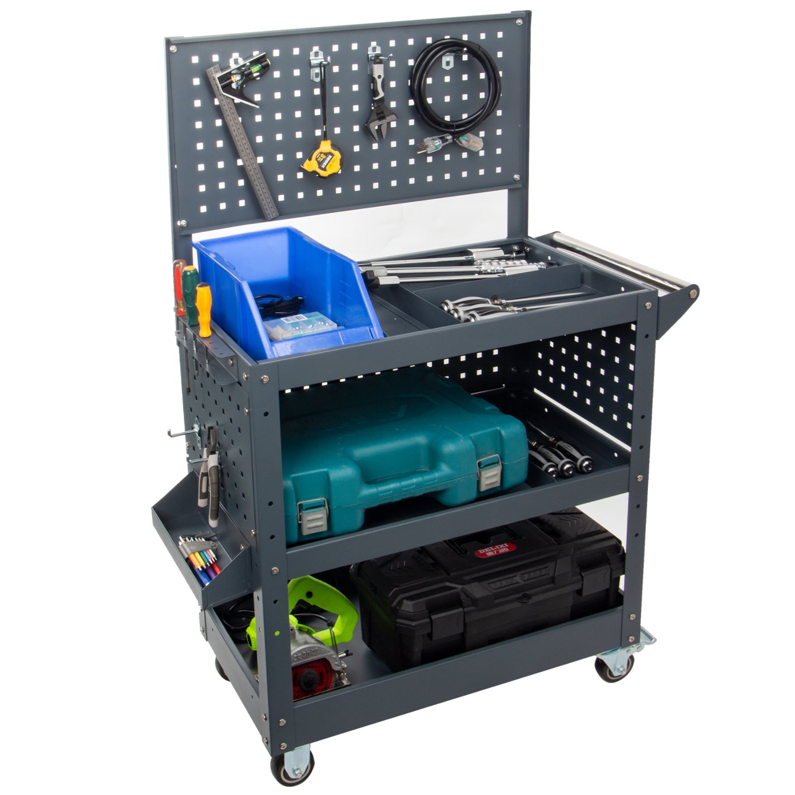 Heavy Duty Mechanic Tool Cart on Wheels, 49"x29"x15", 880 lbs Capacity ...