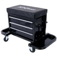 Heavy-Duty Mechanics Roller Seat Black Steel Toolbox on Wheels Multi ...