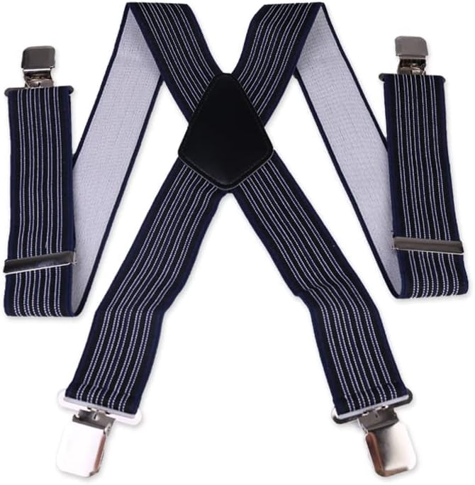 Heavy Duty Men Trousers Wide Braces with 4 Strong Clips 50 mm X Style ...