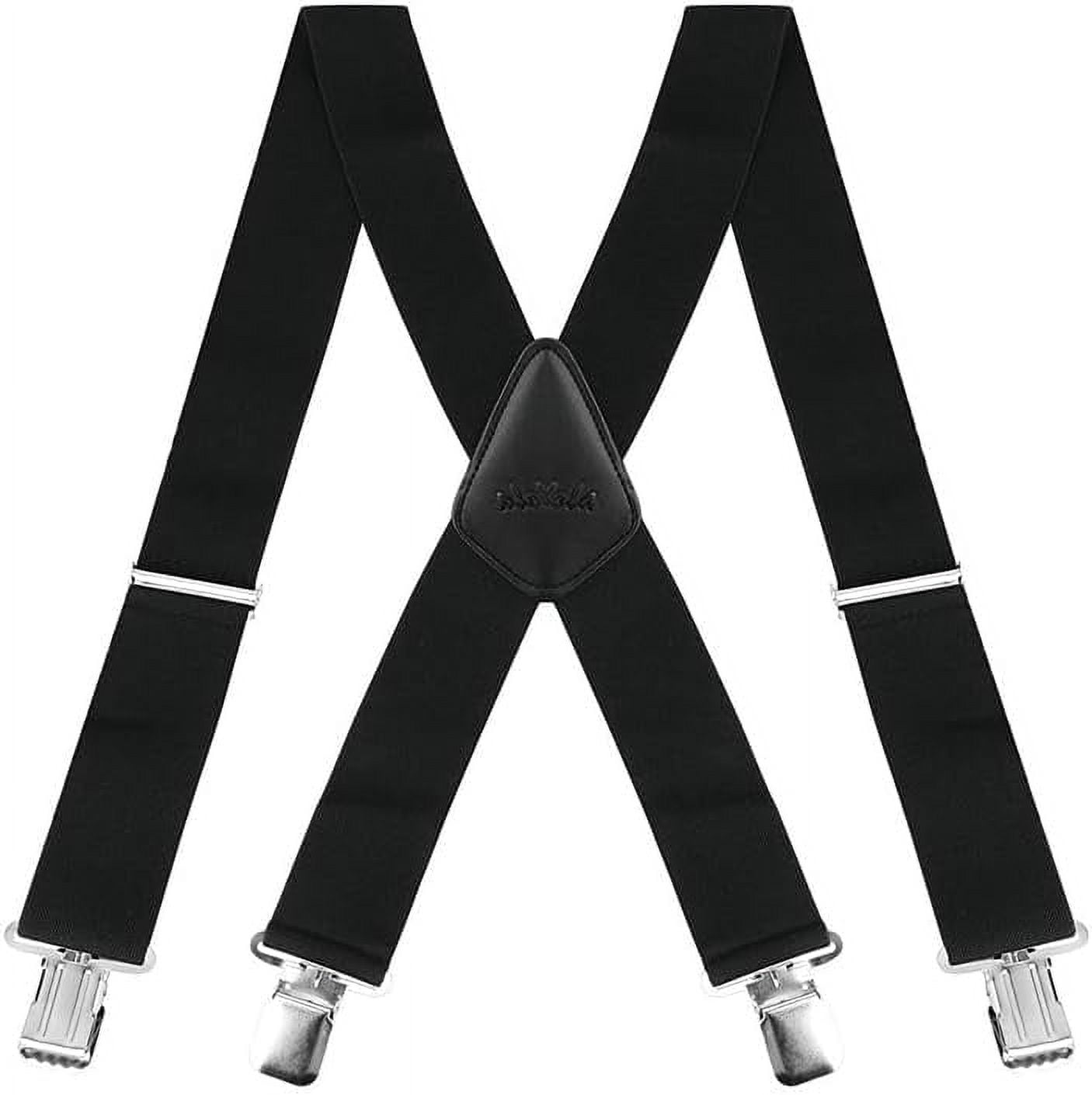 Heavy Duty Men Trousers Wide Braces with 4 Strong Clips 50 mm X Style ...