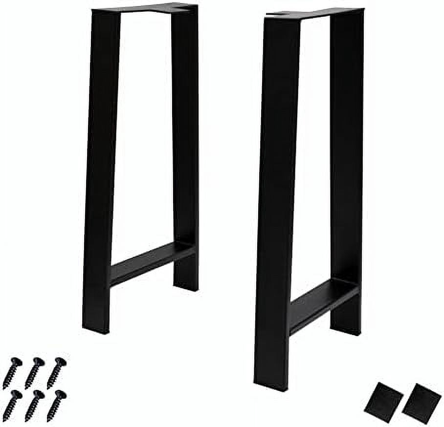 Heavy Duty Metal 24" H Table Legs Black DIY Iron Legs Height Industrial ...