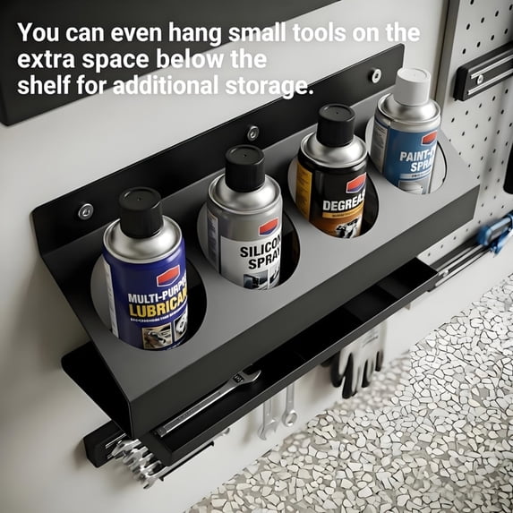 Heavy-Duty Metal Aerosol Can Holder, 4-Compartment Wall-Mounted Spray ...
