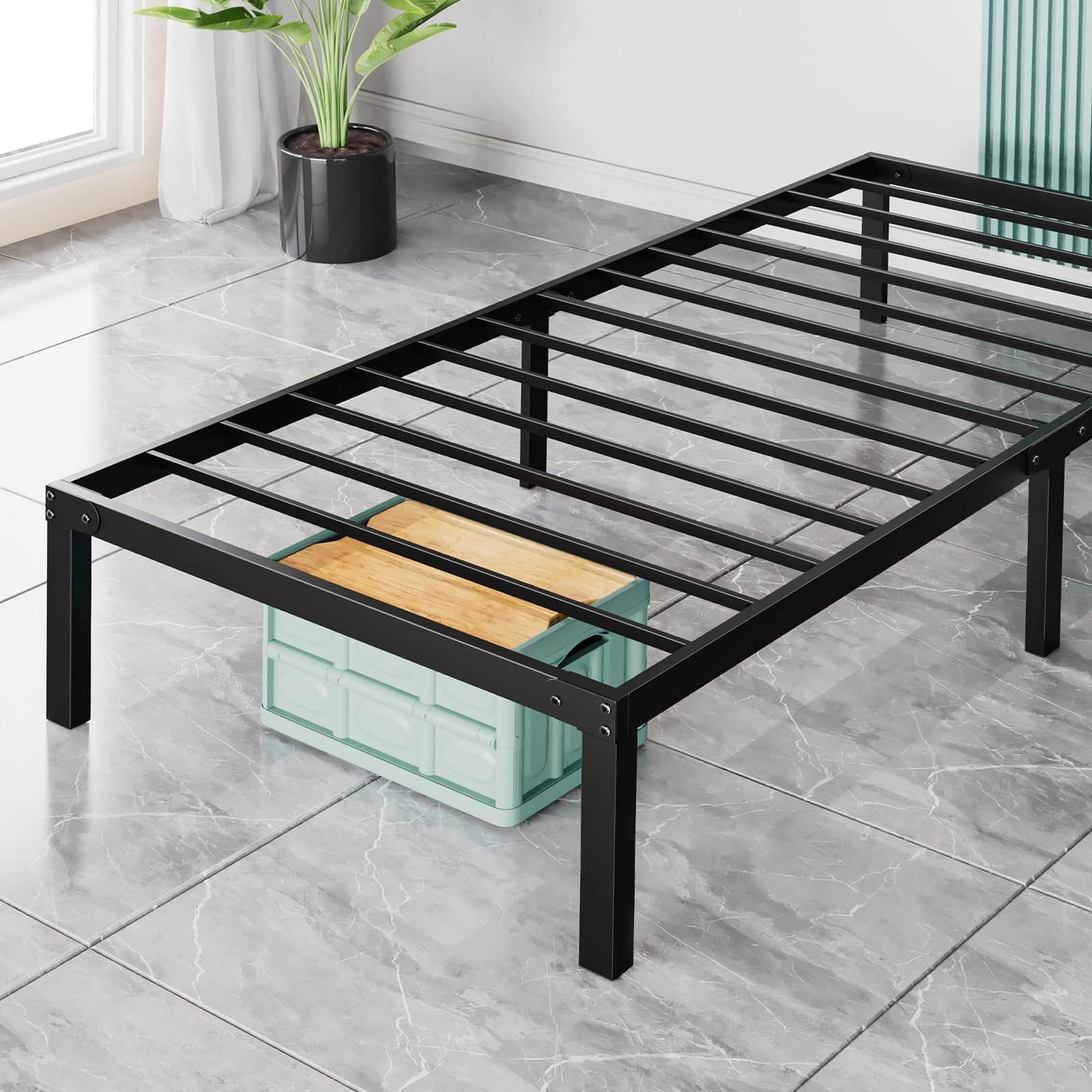 Nico Queen Size Adjustable Metal Bed Frame with Expandable Base ...