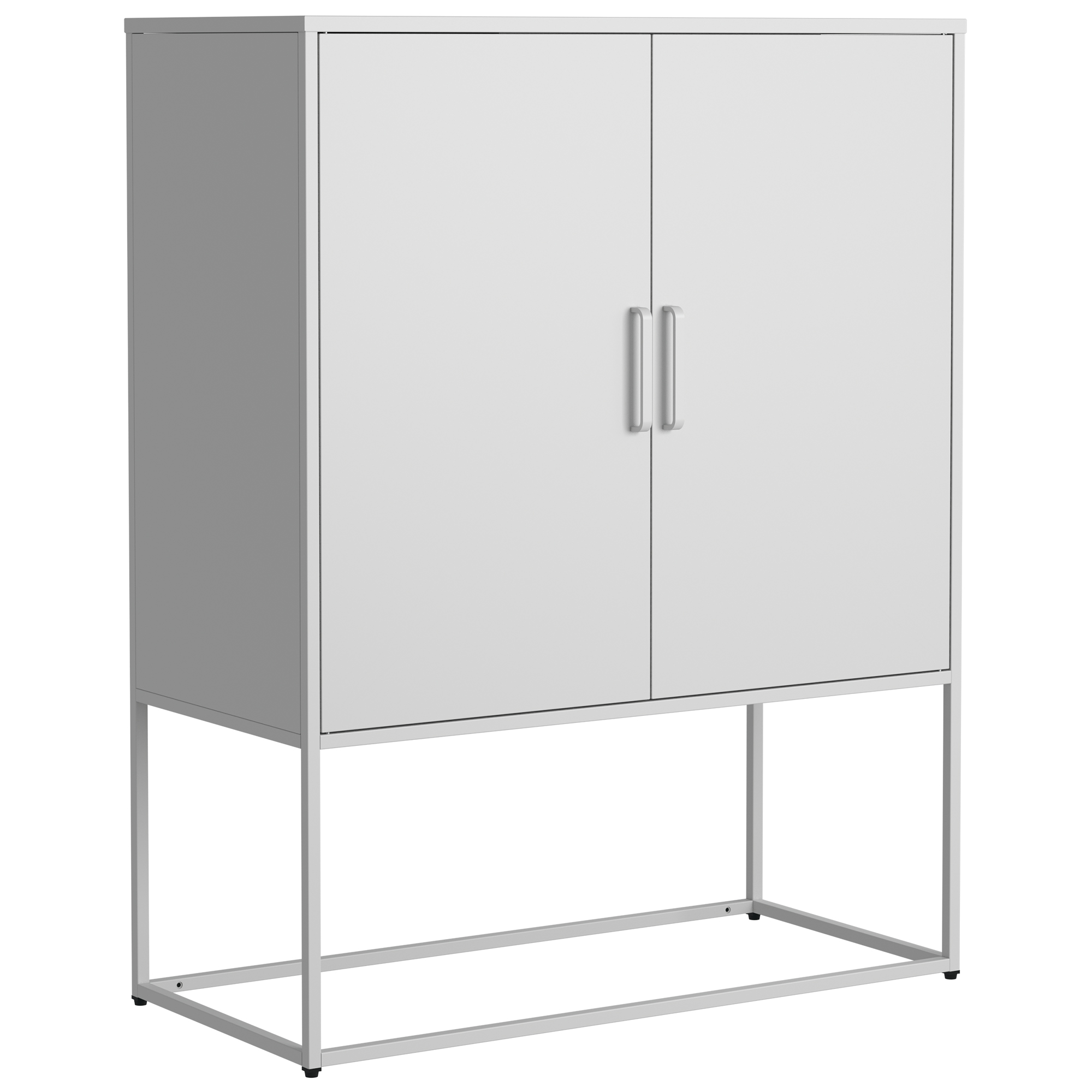 Heavy Duty Metal Buffet Sideboard Modern Steel Storage Cabinet with 2 ...