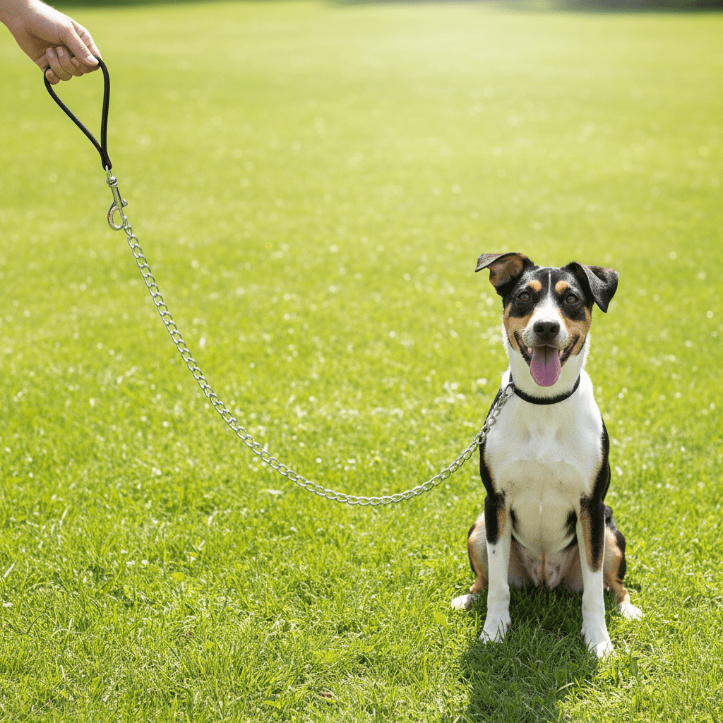 Heavy Duty Metal Chain Dog Leash with Padded Handle Chew Proof ...