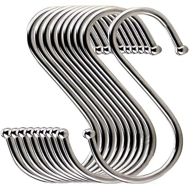 Heavy Duty Metal Chrome Plated S Shape Hooks, Set of 10 (Large ...