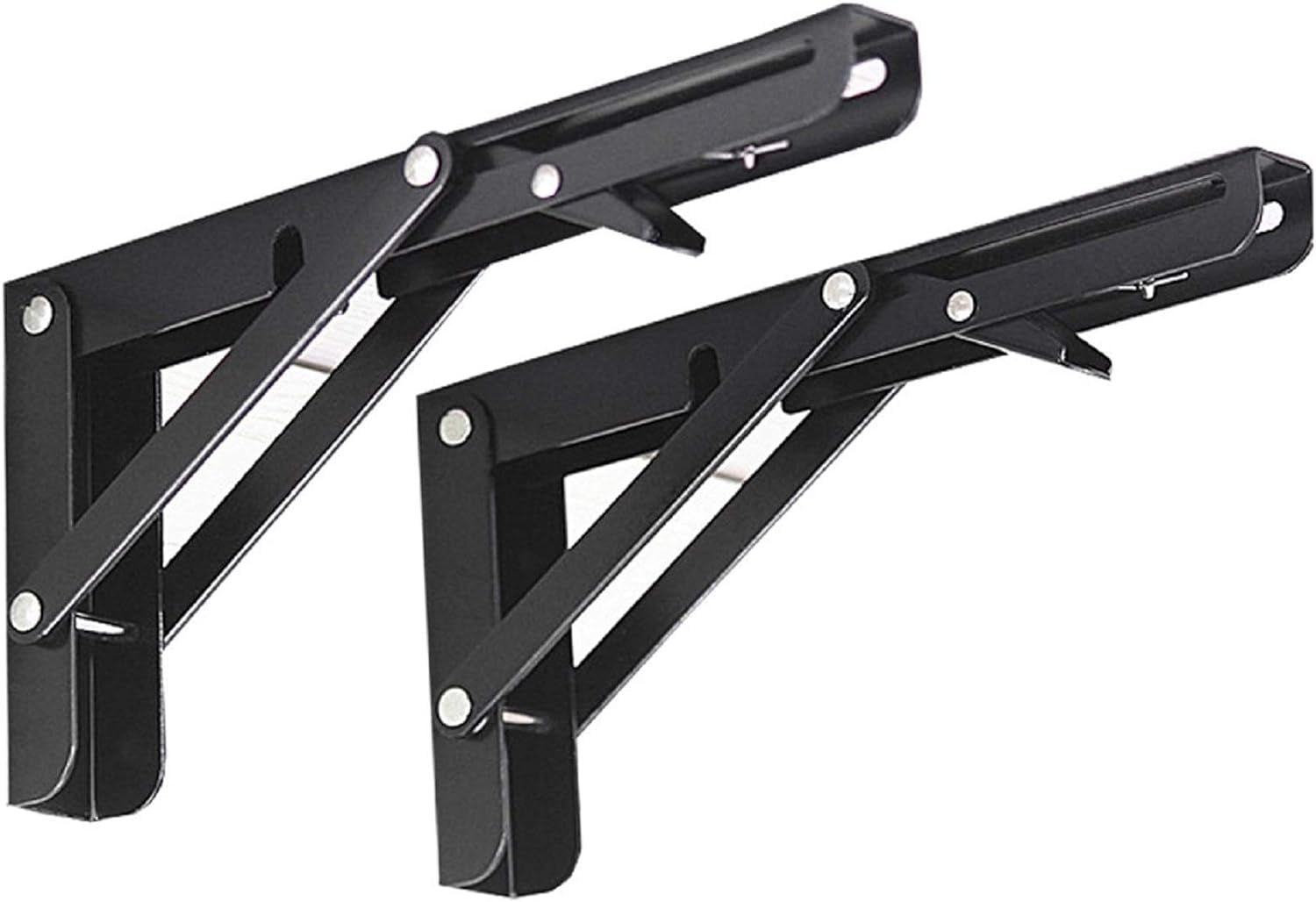 Heavy Duty Metal Collapsible Shelf Brackets 20" - Black Paint Folding ...
