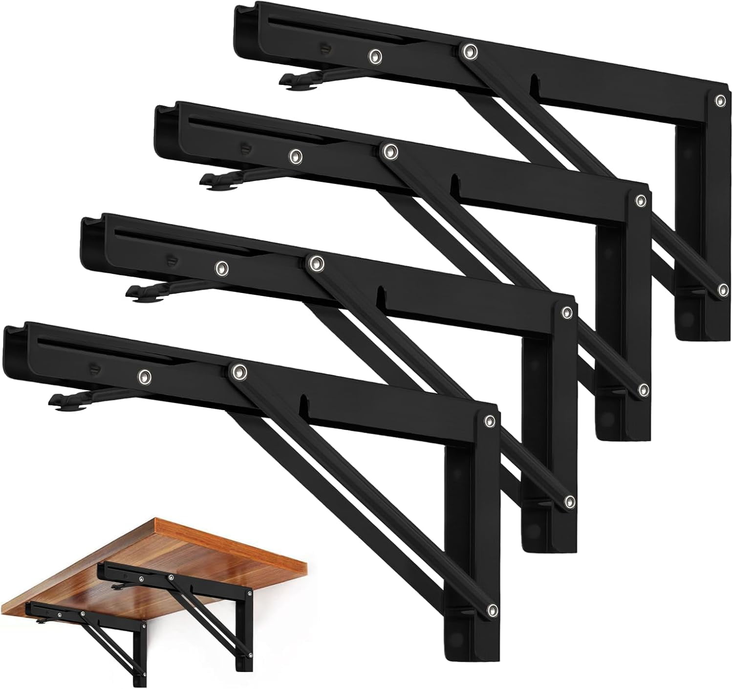 Heavy Duty Metal Collapsible Shelf Brackets - Folding Shelf Bracket for ...