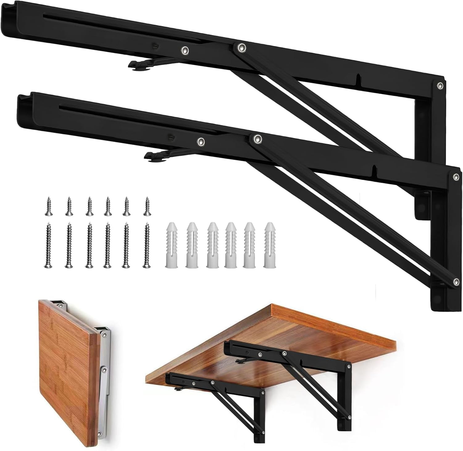 Heavy Duty Metal Collapsible Shelf Brackets - Folding Shelf Bracket for ...