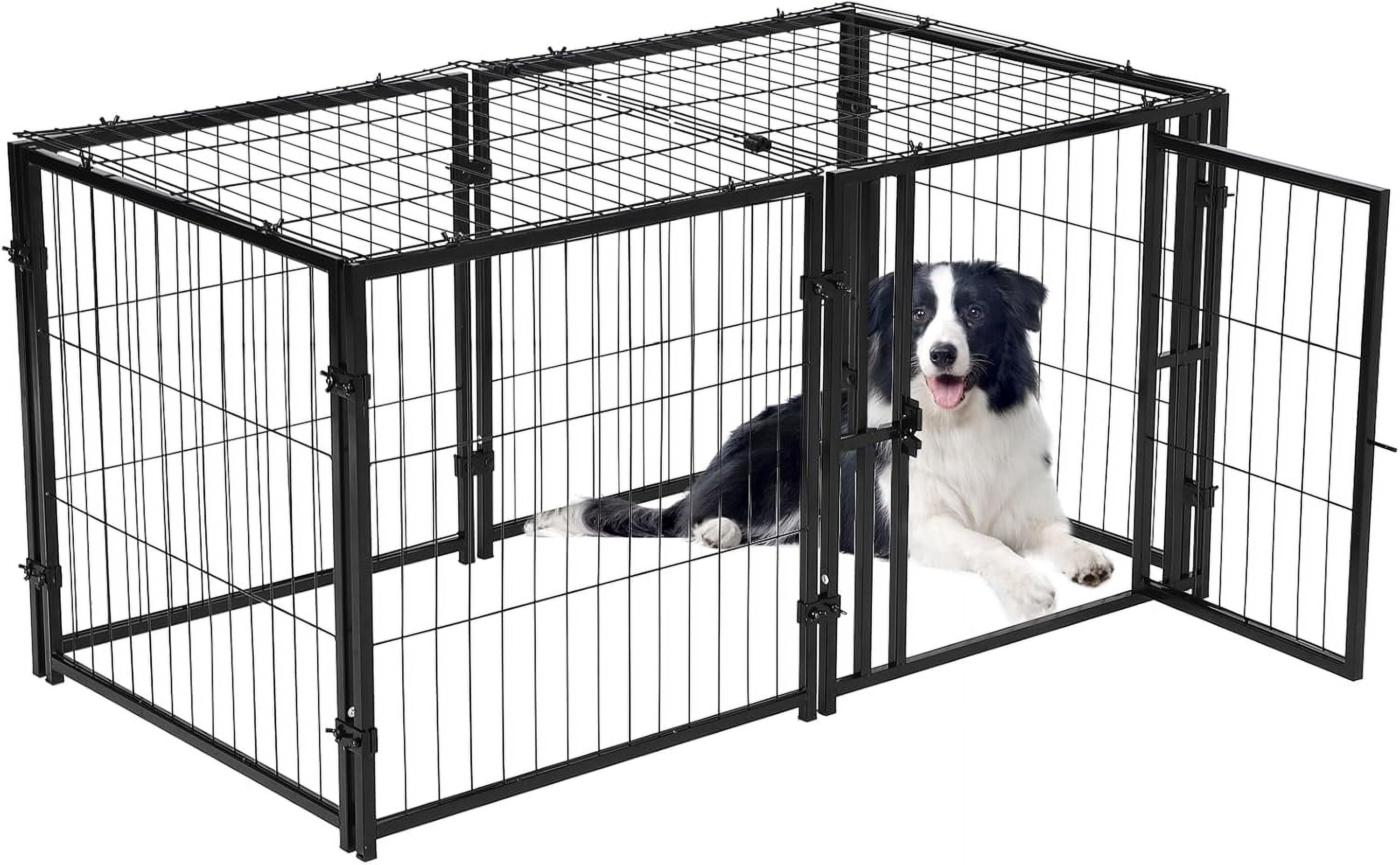 Heavy-Duty Metal Dog Crate & Indestructible Kennel Cage, Easy Assembly ...