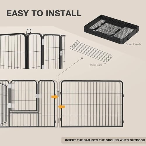Heavy Duty Metal Dog Plaype/Fence for Outdoor, 8/16 Panels 24"/32"/40 ...