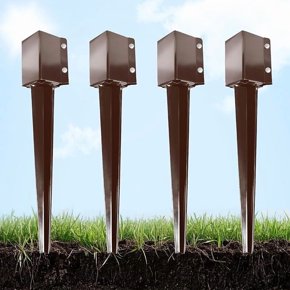 Durable Black Powder Coated 4x4 Post Spikes for Patio Garden