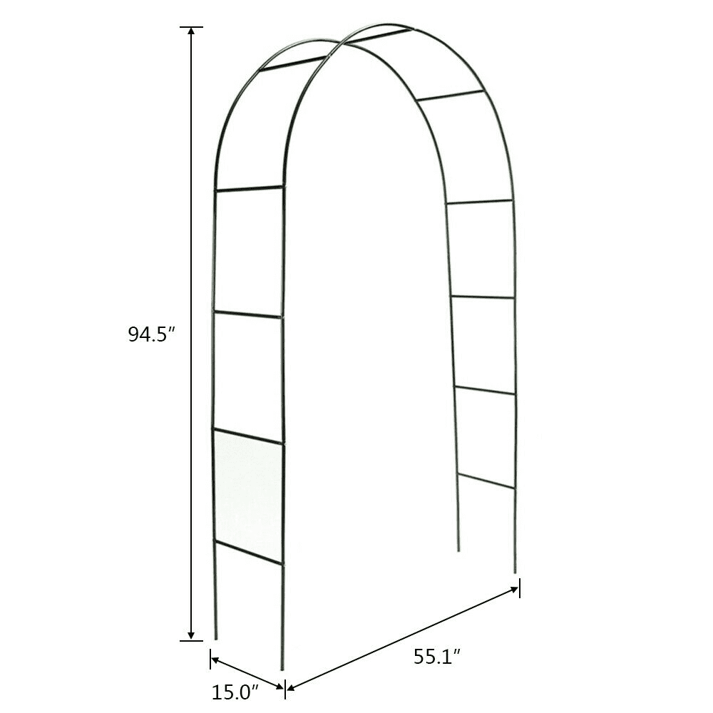 Heavy Duty Metal Garden Arch Trellis Arbour Outdoor Rose Climbing ...