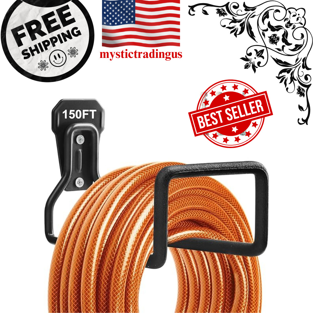 Heavy Duty Metal Garden Hose Holder Wall Mount - 70lb Capacity Water ...
