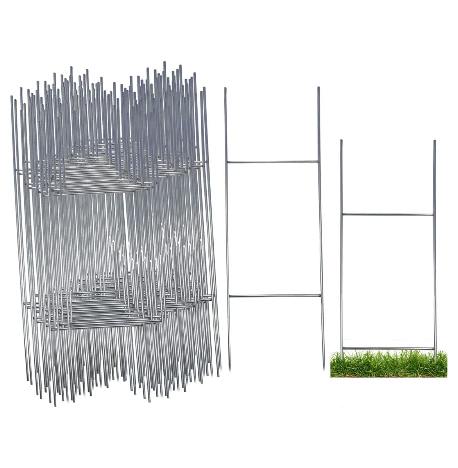Heavy Duty Metal H Frame Wire Step Stake for Yard Signs - 10 x 30 inch ...