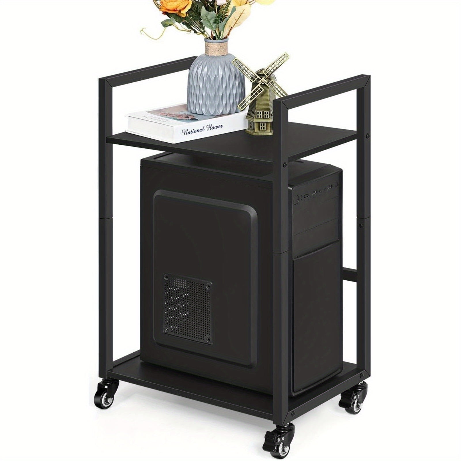 Heavy-Duty Metal Host Tray with Wheels - 80 lbs Capacity, 18" Height ...