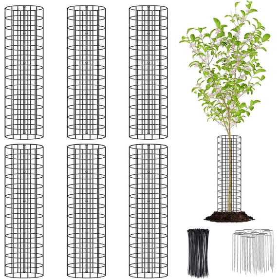Heavy-Duty Metal Mesh Tree Trunk Guard with Zipper & Ground Stakes ...
