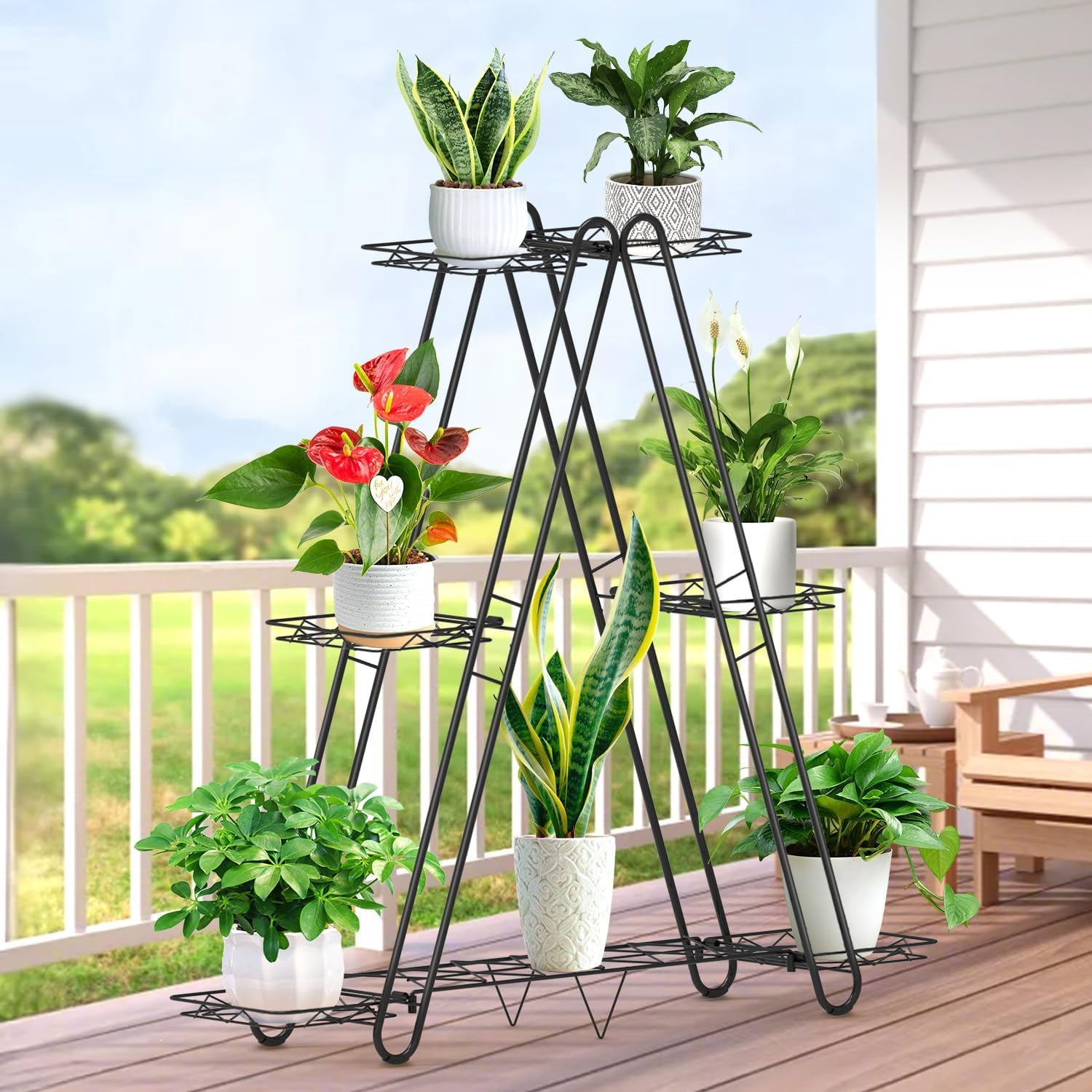 Heavy Duty Metal Plant Stand, Indoor Outdoor Plant Shelf & Rack - 3 ...