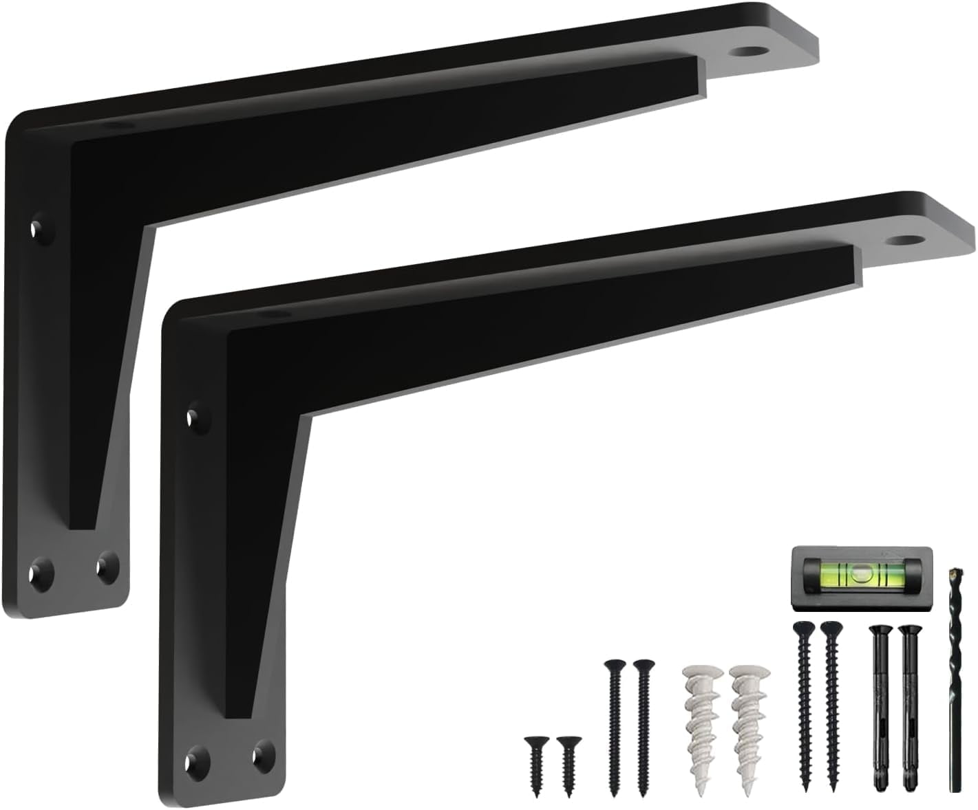 Heavy Duty Metal Shelf Brackets for 8", 10” & 12" Shelves Pack of 2 ...