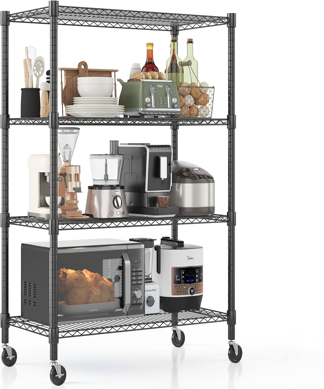Heavy Duty Metal Shelves for Storage, 4 Tier Storage Racks and Shelving ...